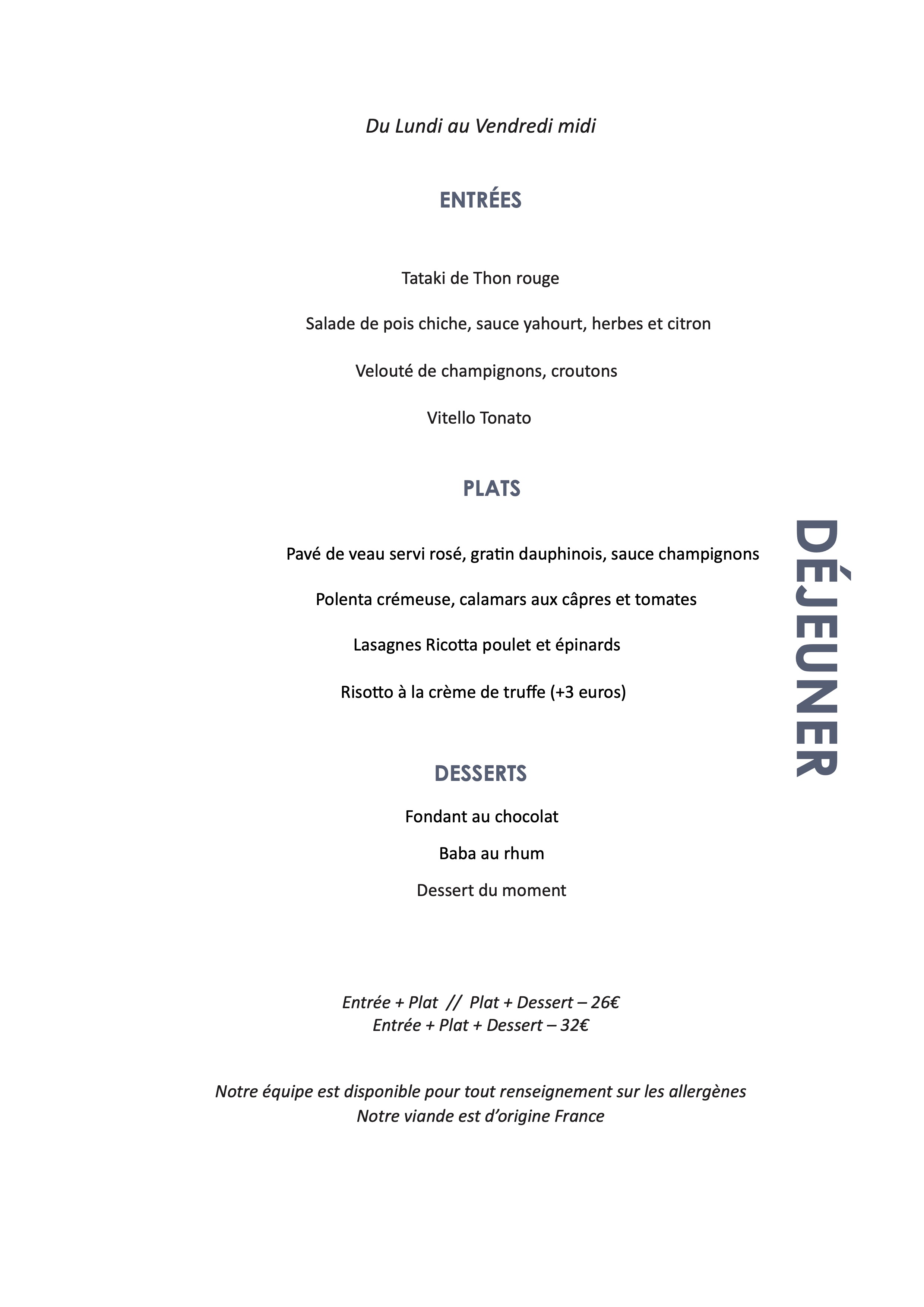 Cartes et menus / Marseille / Les Réformés